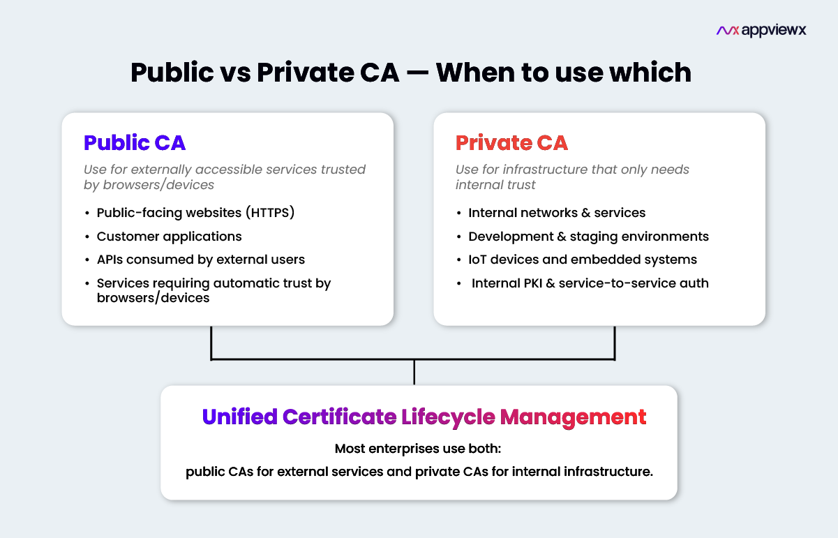 Private CA vs Public CA: When to Use - AppViewX